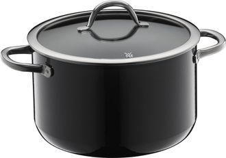 WMF Fusiontec Inspire Kochtopf groß, 24 cm, Glasdeckel, Fleischtopf Induktion, 6,4l, High-Tech Keramik, kratzfest, unbeschichtet, schwarz, Made in Germany