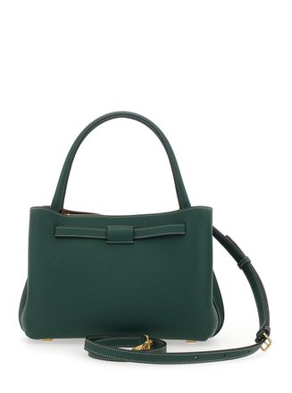Tod's Womens Handbag T-String Green Hammered Leather Calf Handbags Hand Bags
