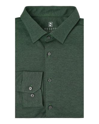 DeSoto Unifarbenes Jersey-Hemd in Piqu&eacute;-Struktur, Slim in