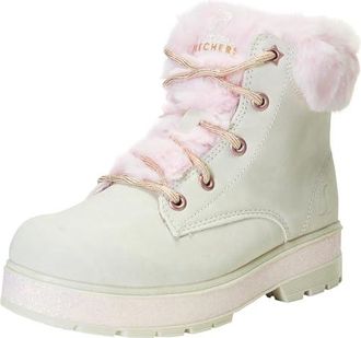 Skechers Bottes Street GlitzFashion pour fille, Bordure synthétique naturelle, 13 UK Child