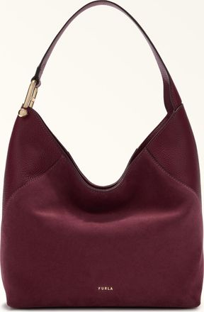 Furla Lara Schultertasche M Toni Ribes Mehrfarbig Wildleder + Genarbtes Kalbsleder Damen