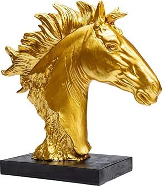 Kare Design Design Deko Objekt Fiesta, Pferdekopf, Pferd, Dekofigur, Gold, Artikelhöhe 41cm