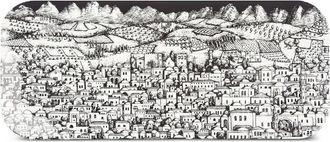 Fornasetti Ultimate Gerusalem Tablett - Wei&szlig;