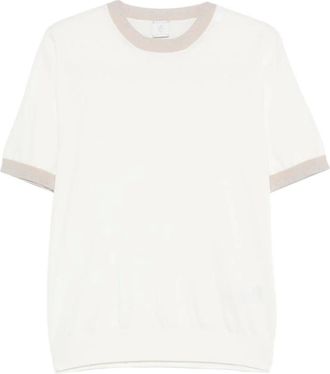 Eleventy Homme, Tops, Blanc, Taille: 2XL T-shirt &agrave; Col Rond