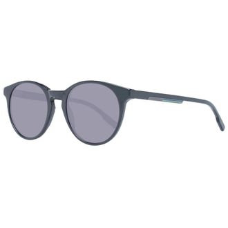 Hackett Homme, Accessoires, Noir, Taille: ONE Size Lunettes de Soleil Noires Rondes Verres Bleus