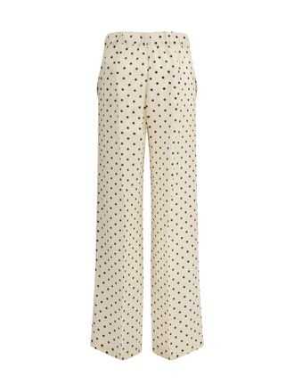 P.A.R.O.S.H. Womens Polka-Dot Pants Fantasia Panna Silk Trousers