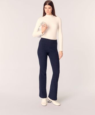 Maje Pantalon En Tweed - Bleu Marine - Taille 36 - Maje