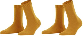 Falke Damen Socken Cosy Wool W So Wolle Kaschmir einfarbig 1 Paar, Gelb Amber 1851, 35-38
