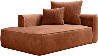 Vente-Unique Vente-unique - Méridienne gauche en velours côtelé terracotta pineta