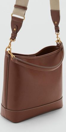 Mango Grand sac seau marron moyen - Femme - Taille unique - MANGO