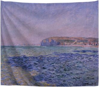 A.Monamour Wandteppiche Wanddekor Schatten Auf Dem Meer Bei Pourville Von Claude Monet Ölgemälde Kunst Stoff Wandtuch Wandbehang Wandkunst Wandbilder für Schlafz