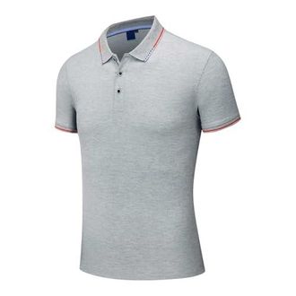 Generic Polo d&eacute;t&eacute; pour homme - En soie - Col en V - Manches courtes, Noir, 3XL