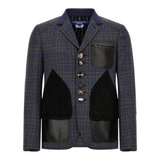 Junya Watanabe Karierter Patchwork-Blazer aus Wolle - - Jackets - Herren - Blau - M