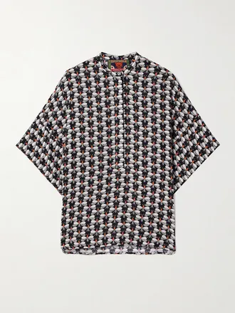 La DoubleJ + Mother Estelle Bluse Aus Bedrucktem Crêpe - Schwarz