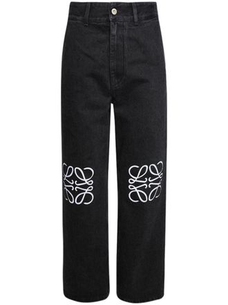 Loewe jean ample &agrave; logo brod&eacute; - Noir