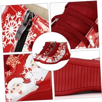 Holibanna Courtes No&euml;l PU pour Femme Th&egrave;me Festif Confort Respirant Antid&eacute;rapantes Hiver et F&ecirc;tes