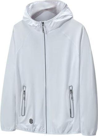 Generic Vestes l&eacute;g&egrave;res pour femmes 2026 - Coupe-vent - Manteau de course &agrave; pied, blanc, XXL