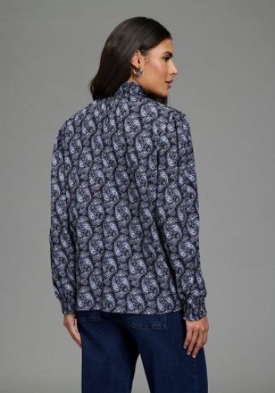 Laura Scott Druckbluse figurumspielende Passform, mit gesmoktem &Auml;rmel- und Halsabschluss