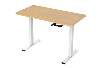 Sigma Schreibtisch HT114, 120 x 60 x 73.5 cm, manuell h&ouml;henverstellbar, wei&szlig;/Hellbraun