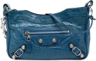 Balenciaga Hobo Bags - Lambskin Motocross Giant 12 Hip Crossbody - Gr. unisize - in Blau - f&uuml;r Damen