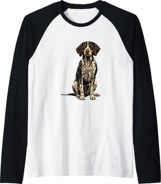 Whyitsme Design Bluetick Coonhound-Hunde-Illustration Raglan