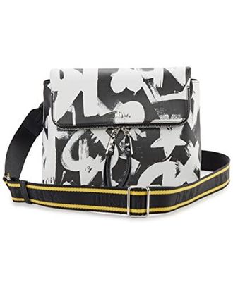 DKNY Pandora Crossbody, Sac à bandoulière Femme, Blanc/Noir, M