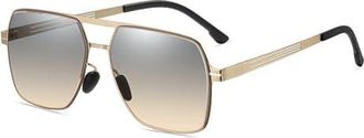 Generic Lunettes De Soleil Hommes M&eacute;tal Grand Cadre Ext&eacute;rieur F&ecirc;te Conduite Lunettes De Soleil(Gold)