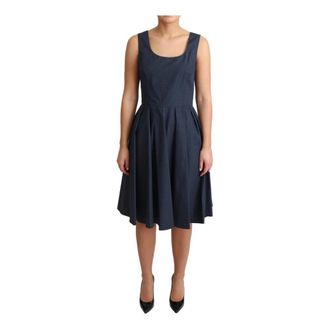 Dolce & Gabbana Blau-Wei&szlig;e Polka Dot A-Linie Kleid - - Dresses - Damen - Blau - M