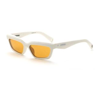 Jacquemus Feminine Rechteckige Sonnenbrille Wei&szlig; Bernstein Linse - - Accessories - Damen - Wei&szlig; - ONE SIZE