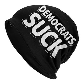 Generic Bonnet Tricoté Les Démocrates sont Nuls Amples Knit Cuffed Beanie Unisexe Skull Casquette pour Homme La Rue Sports