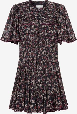 Isabel Marant Robe Daynia - Femme - Noir / Framboise - Taille34 - Marant &Eacute;toile