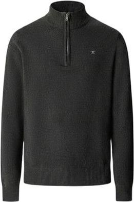 Hackett Pull droit col montant zipp&eacute; en laine