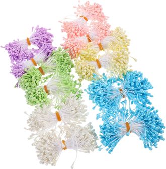 DOITOOL K&uuml;nstliche Bl&uuml;tenstempel Lange Seidenblumen Staubgef&auml;&szlig;e Doppelk&ouml;pfige Pistillen F&uuml;r DIY Blumen Basteln Hochzeitsdeko Trockenblumen Str&auml;u&szlig;e Kunsthandwe