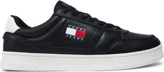 Tommy Jeans Homme, Chaussures, Noir, Taille: 41 EU Baskets Plate Cuir