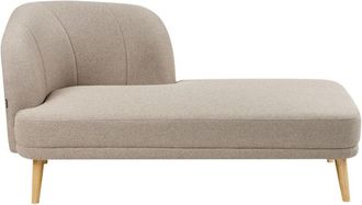 Beliani Beliani - Chaiselongue Hellbraun aus Stoff mit Holzbeinen Linksseitig Gepolstert Elegant Récamiere Wohnzimmermöbel