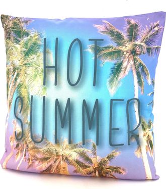 Heimtexland Outdoorkissen mit Füllung Garten Dekokissen 45x45 schmutz- und wasserabweisend Deko Kissen Outdoor Typ688 Hot Summer