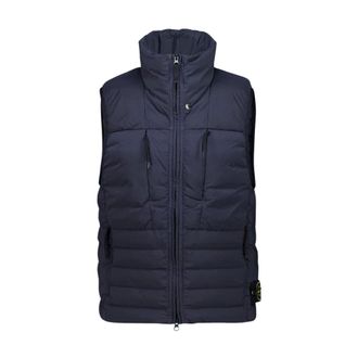 Stone Island Homme, Vestes, Bleu, Taille: S G100004 Gilet sans Coutures en Nylon Tunnel Garnis de Duvet