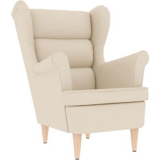 vidaXL Sessel Wei&szlig; 74x84x100 cm Leinen Vidaxl