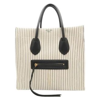 Celine Pre-owned Luggage Phantom Canvas Leather Tote Bag - Femme - Pre-owned - Beige - Taille: ONE Size