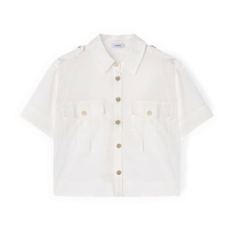 Motivi Chemise en mousseline avec poches - Femme - Blouses et Chemises - Blanc - Taille: 36 FR