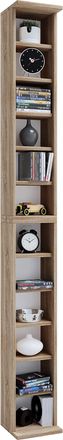 VCM Holzregal stehend | platzsparender CD Schrank für 204 CDs oder 72 DVDs | Maße: H. 180 x B. 21 x T. 20 cm | Elegantes DVD Regal stehend | Blu-Ray Regal