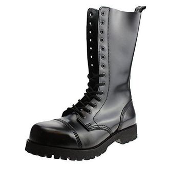 Boots & Braces Bottes rangers avec lacets 14 trous, Noir - Noir - Noir, 44 EU / 10 UK EU