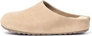 Yokono Sabots en Cuir pour Femme CHOLO-001 Beige | Chaussures Automne-Hiver pour Femme | Cuir Nubuck | 1 cm
