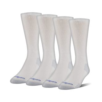 Medipeds Herren Nanoglide Crew, 4er-Pack L&auml;ssige Socke, wei&szlig;/grau, X-Large