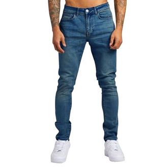 Generic Pantalon en jean pour homme avec taille &eacute;lastique, coupe ajust&eacute;e, coupe ajust&eacute;e, avec cordon de serrage, style streetwear, hip-hop, d&eacute;contract&eacute;, Harla