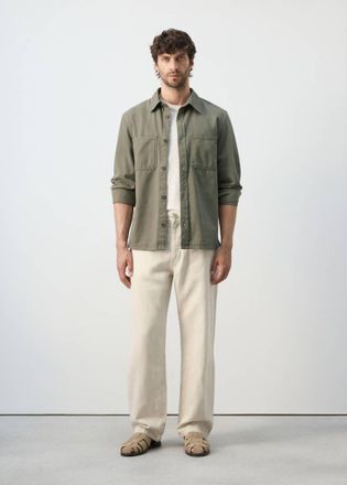 Mango Overshirt aus 100 % Baumwolle mit Taschen khaki - Herren - S - MANGO MAN