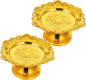 Angoily Lotus Tablett Aus Buddhistisches Opfer Obsttablett 7 Zoll Dekorative Kuchen Servierplatte F&uuml;r Tempel Und Zuhause