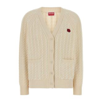 Kenzo Baumwollmischung Cardigan - - Knitwear - Damen - Wei&szlig; - M