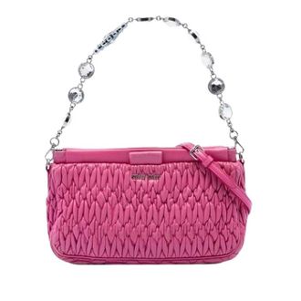 Miu Miu Sac bandouli&egrave;re matelass&eacute; Pre-owned - Femme - Pre-owned - Rose - Taille: ONE Size