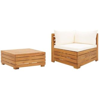 vidaXL 2-tlg. Garten-Lounge-Set mit Kissen Massivholz Akazie - Vidaxl